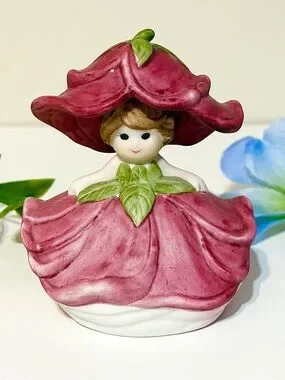 Accents | Vintage Ceramic Flower Girl Bellcollectible Fairy ...